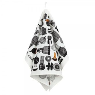 Marimekko Puutarhurin parhaat Kitchen Towel 47x70 cm, White, Black, orange