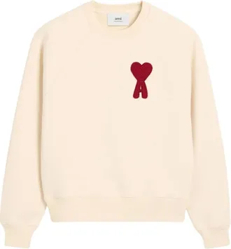 Ami Homme, Sweatshirts et sweats &agrave; capuche, Beige, Taille: XL Sweat Coeur Rouge