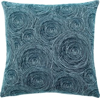 Homing Kissenbezug hellblau blau | gewebt (1 Stück) 45x45 cm | modern Kreise | dekorative Kissenhülle | Wohnzimmer Schlafzimmer Deko