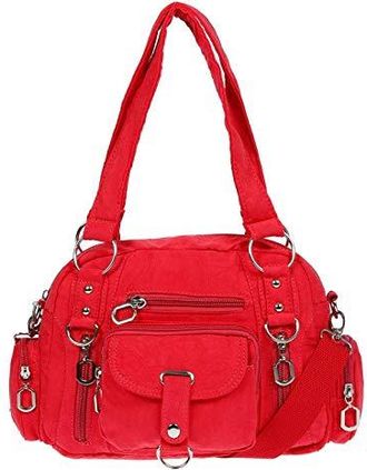 Christian Wippermann Sac &agrave; bandouli&egrave;re en toile de haute qualit&eacute; pour femme 32 x 20 x 10 cm - Sangle r&eacute;glable 75-145 cm - Nombreux compartiments avec fermeture &eacute;clair - Sa