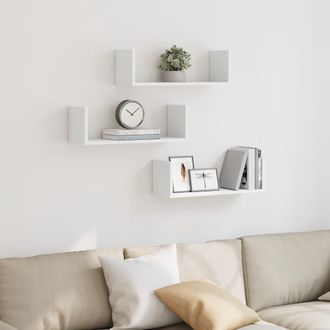 Generic Wandregale 3 St&uuml;ck, Dekorative Wandregale, Schwebendes Regal aus Holzwerkstoff f&uuml;r Wohnzimmer, Schlafzimmer, B&uuml;ro (58 x 18 x 18 cm)