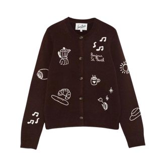 MC2 Saint Barth Sierra Cardigan - Femme - Pulls - Brun - Taille: 40 FR