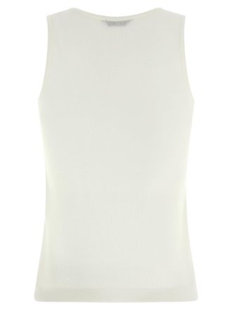 Balenciaga Logo-Embroidered Tank Top - White