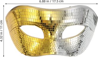 Garneck Disco Glitzermaske Halbgesichtsmaske Spiegelnd Einheitsgr&ouml;&szlig;e Leicht f&uuml;r Karneval Halloween Maskenball Kost&uuml;maccessoire