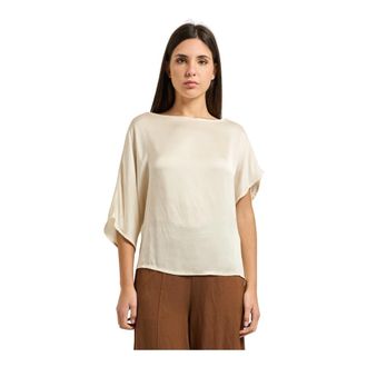 Manila Grace Femme, Blouses et Chemises, Blanc, Taille: 44 FR Blouse en satin