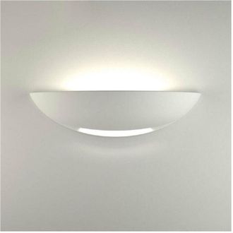 Trade Shop Applique Demi-lune Pl&acirc;tre Double &eacute;mission Douille &agrave; Peindre R7s