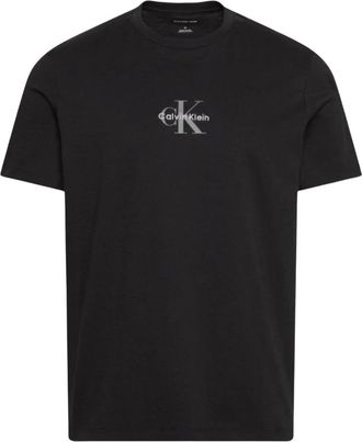 Calvin Klein Jeans Monogram Logo T-Shirt - - Tops - Herren - Schwarzk - XS