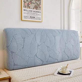 Generic Gepr&auml;gter blattf&ouml;rmiger Stretch Bettbezug (Bettkopfteil Bezug Stretch staubdicht) f&uuml;r Queen Cal King und Kopfteil Bezug Betten Blau VOLLST&Auml;NDIG: 120 c