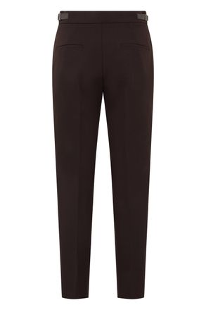 Max Mara Womens Trousers With Pleats Ebony Virgin Wool Tapered