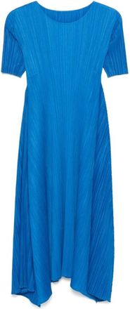 Issey Miyake Femme, Robes, Bleu, Taille: 46 FR Robe Midi Pliss&eacute;e