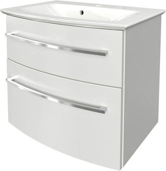 Fackelmann B.style Badm&ouml;bel Set 2 Teile / Gussmarmor Waschbecken / Waschbeckenunterschrank mit 2 Schubladen und Soft-Close / hochwertige M&ouml;bel f&uuml;rs Bad / Korpus