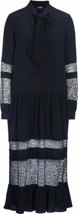Trussardi Midi-Kleid mit Spitzenbesatz - - Dresses - Damen - Schwarzk - 3XS