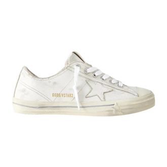 Golden Goose V-Star aus Leder im Vintage-Look - - Shoes - Damen - Wei&szlig; - 36 EU