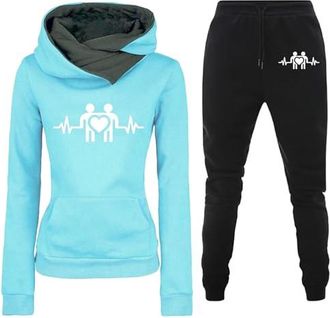 Generic Ensemble Femme Sport Ensemble Jogging Femme 2 pi&egrave;ces Survetement de Sport Pantalon Et Sweat &agrave; Capuche Survetement Femme Ensemble Chic Et Elegant Ensem