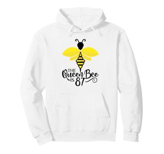 BDAZ 87. Geburtstag The Queen Bee is 87 Years Old Bumblebee Pullover Hoodie