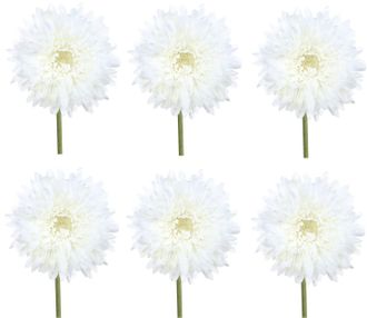 Gasper 12er Set k&uuml;nstliche Gerbera wei&szlig; H. 60cm mit f&uuml;lliger Bl&uuml;te Kunstblumen