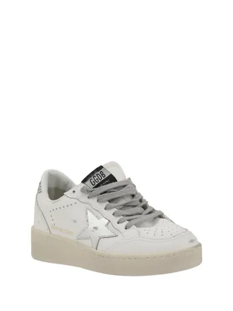 Golden Goose Womens Ball Star 2 Sneakers White-Silver White/silver