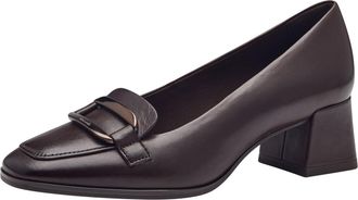 Tamaris Damen Pumps Leder Blockabsatz bequem; Mahogany, EU 41