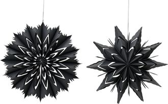 Decoris Dekoanhänger Stern Papier schwarz Sortiert 30cm (1 Stück)