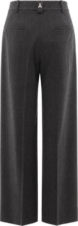 Patrizia Pepe Herringbone Wide-Leg Trousers - Gray
