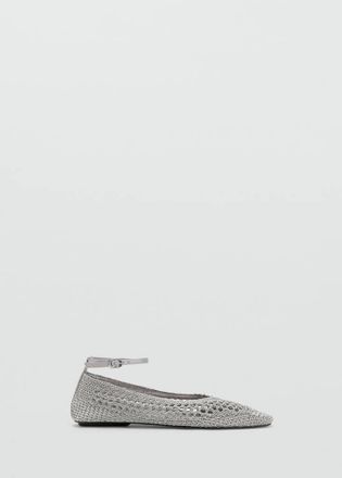 Mango Ballerines en crochet avec bride argent - Femme - 35 - MANGO