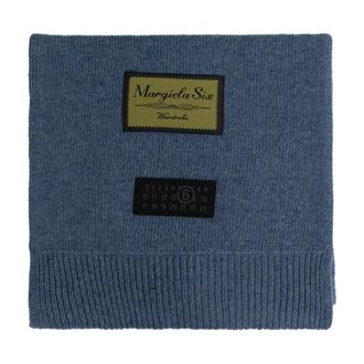 Maison Margiela Schal mit Logo-Patch - - Accessories - unisex - Blau - ONE SIZE