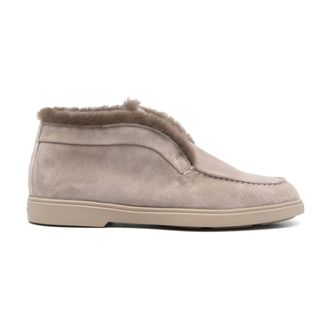 Santoni Mocassins en Cuir Daim Semelle Caoutchouc - Femme - Chaussures - Beige - Taille: 36 EU