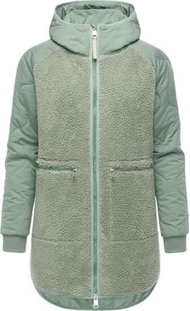 Ragwear YOUMODO Manteau court en polaire chaude avec capuche pour femme Tailles XS à XXL, Dusty Green25, L