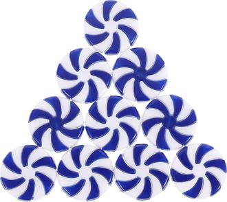 Hemobllo 50 Runde Acrylperlen Weihnachtsanh&auml;nger Selbstgemacht Christbaumschmuck Blau Wei&szlig; Langlebige Weihnachtsbasteleien f&uuml;r Baum und Partydekoration