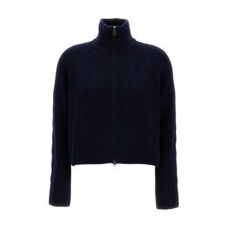 Lisa Yang High-Neck Zip Cardigan - - Knitwear - Damen - Blau - S