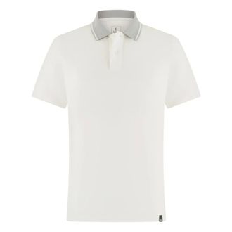Boggi Milano Homme, Tops, Blanc, Taille: L Polo de sport haute performance en piqu&eacute; avec fil S-Caf&egrave;