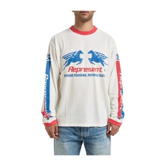 Represent Represent, Homme, Tops, Blanc, Taille: XL T-shirt &agrave; manches longues Mesh Pegasus