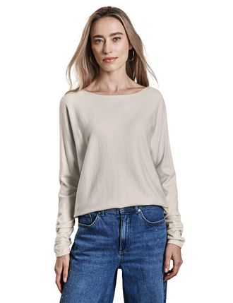 Street One Damen A302974 Dolman Pullover, Cream White Melange, 34 EU
