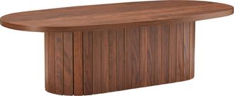 Oviala Ovaler Couchtisch, Melamin, dunkles Holz