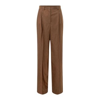 Stella McCartney Plissierte Nadelstreifenhose P - - Trousers - Damen - Braun - S