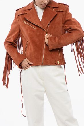Balmain Fringed Suede Biker Jacket Balmain