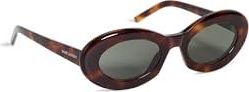Saint Laurent Saint Laurent SL 594 Lunettes de soleil ovales, monture ac&eacute;tate marron Carey, verres fonc&eacute;s, design r&eacute;tro vintage