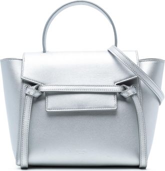 Celine Silver Nano Laminated Calfskin Belt Bag