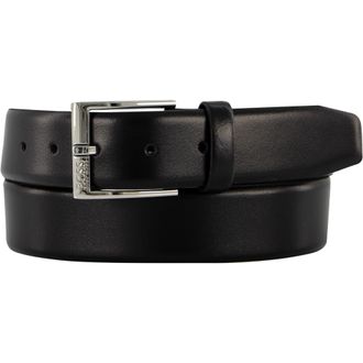 HUGO BOSS Herren G&uuml;rtel schwarz Glattleder