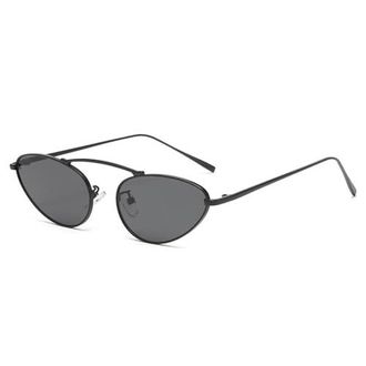 Generic Lunettes De Soleil &Agrave; Petite Monture En M&eacute;tal For Hommes Et Femmes, Id&eacute;ales For Les Vacances Plein Air Ou D&eacute;placements(Black)