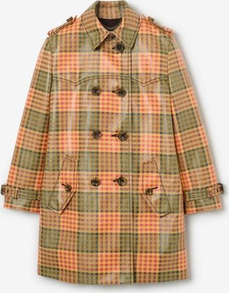 Burberry Trench court Summerside effet raphia enduit Check, Size: 10