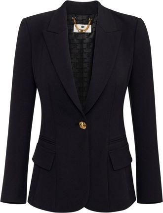Elisabetta Franchi Krepp-Blazer mit steigendem Revers - Schwarz