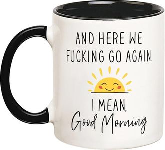 Generic Da Haben WirS Wieder, Verdammt Nochmal! Ich Meine, Guten Morgen! Keramikbecher Modernes Tassen Lustige Kaffeetasse F&uuml;r Saft Kaffee Tee 330Ml