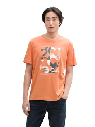 Tom Tailor Herren 1046715 T-Shirt, 37755-Brick Orange, M