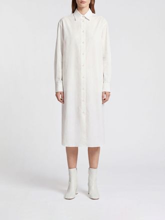 Jil Sander Robe chemise midi en coton &agrave; manches longues et col fran&ccedil;ais