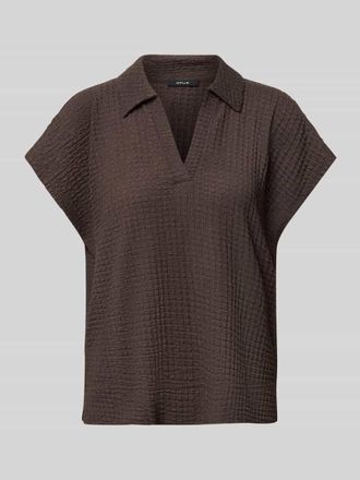 OPUS T-Shirt mit Strukturmuster und V-Ausschnitt Modell Sipin