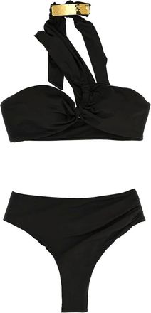 Elisabetta Franchi Femme, Maillots de bain, Noir, Taille: 42 FR Bikini avec d&eacute;tail bijou