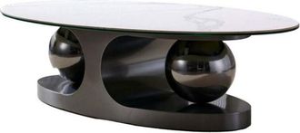 Inside75 Inside75 - Table basse design sphere black nickel 120 base m&eacute;tal noir plateau marbre blanc