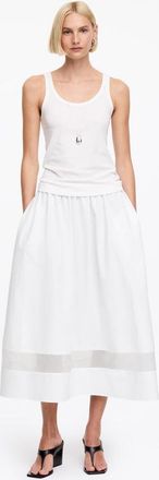 Arket Midirock Mit Organzadetail -Wei&szlig;