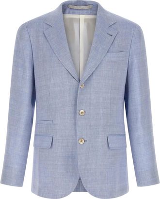 Brunello Cucinelli Homme, Vestes, Bleu, Taille: L Blazer crois&eacute;